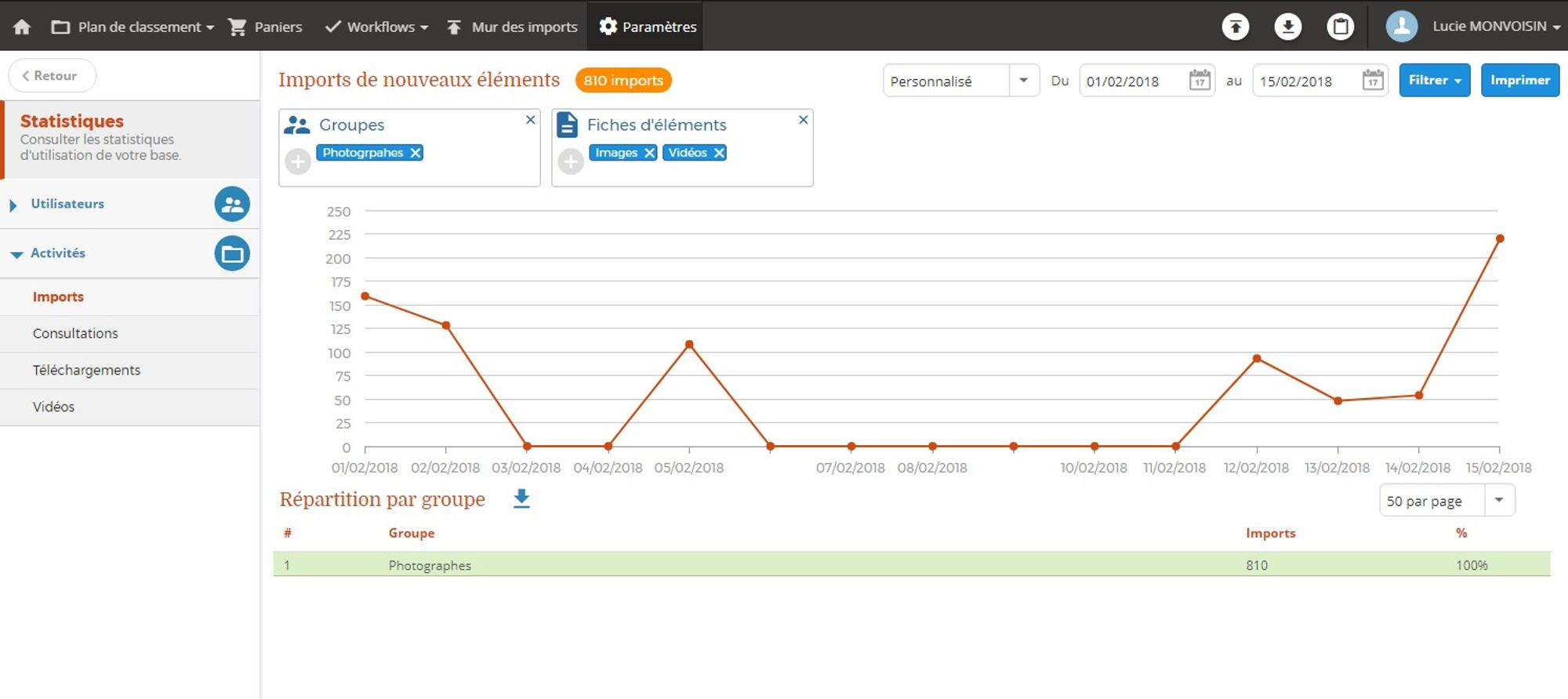 Consulter les statistiques d’import – Bienvenue sur le HelpDesk de Keepeek Consulter les statistiques d’import – Bienvenue sur le HelpDesk de Keepeek